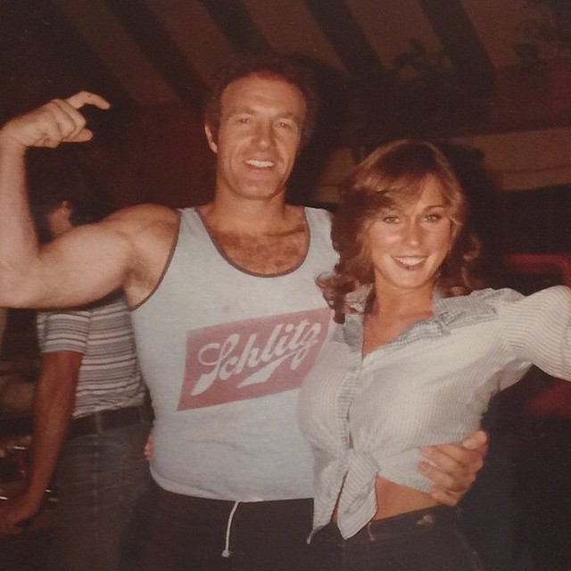 Classic #SundayFunday form with James Caan at the @Playboy Mansion in 1977. Pic: @hughhefner # ...